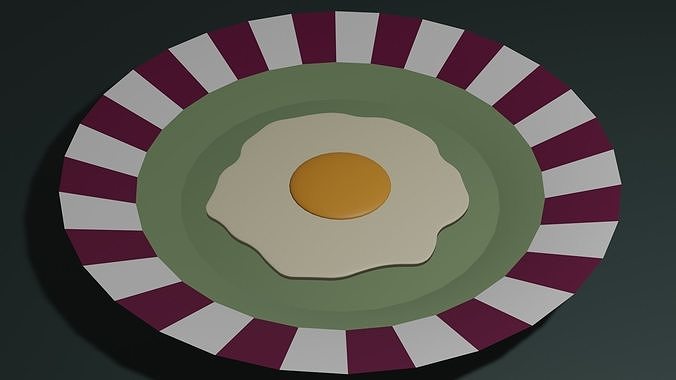 3D model LOW POLY fRIED EGG MODEL VR / AR / low-poly | CGTrader