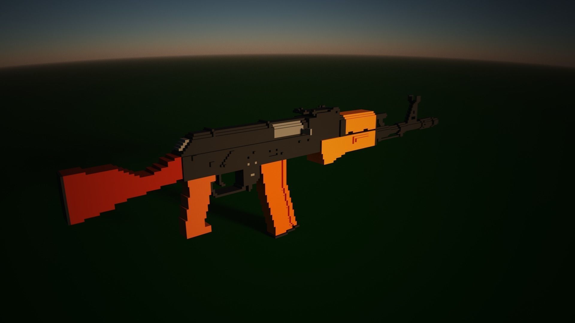 AK74 AK47 Voxel Gun free VR / AR / low-poly 3D model | CGTrader