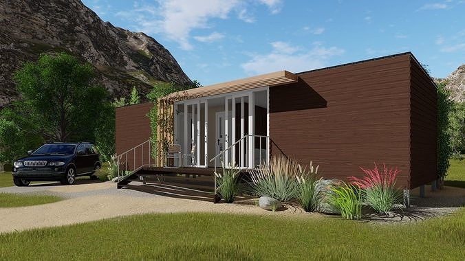 3D model of a modular house 2 by 1 bedroom 3D model | CGTrader