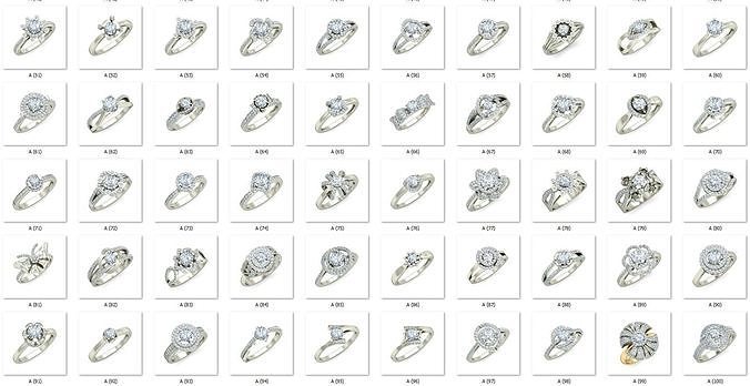 Diamond Engagement ring 50 cad files part 02 3D model 3D printable ...