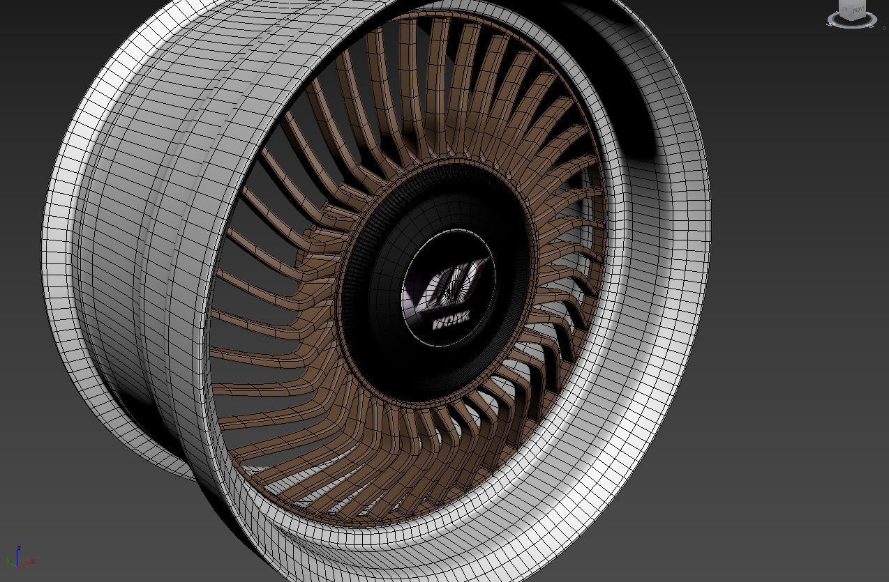 Work Carving 40 custom wheel 3D model | CGTrader