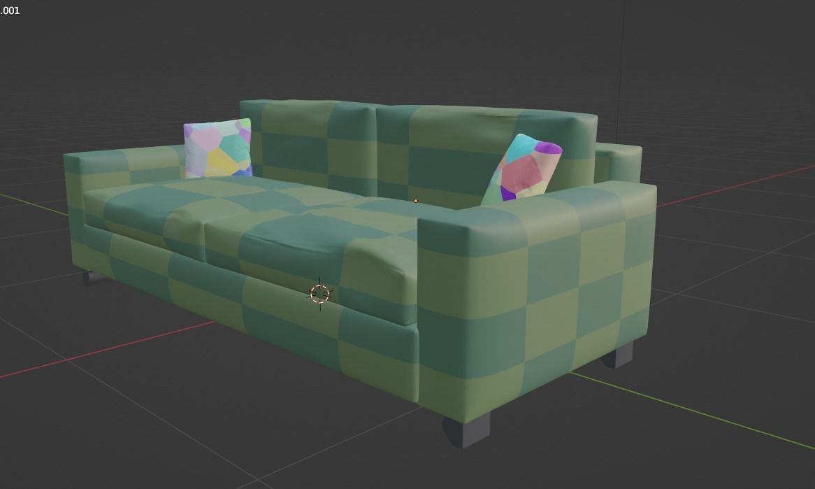 green check shade sofa 3D model | CGTrader