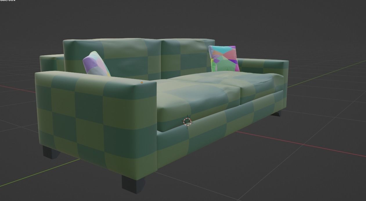 green check shade sofa 3D model | CGTrader