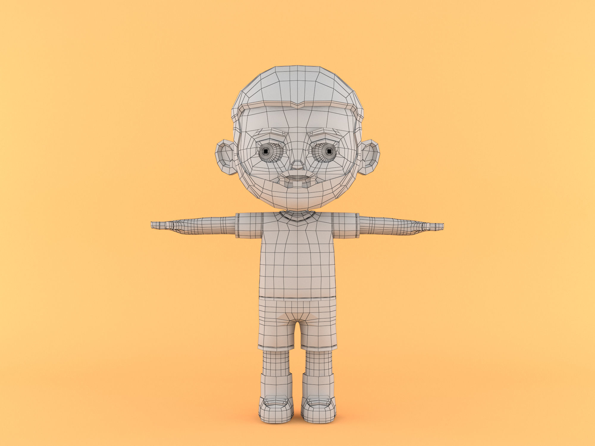 character footballer 3d cartoon model 3D model | CGTrader
