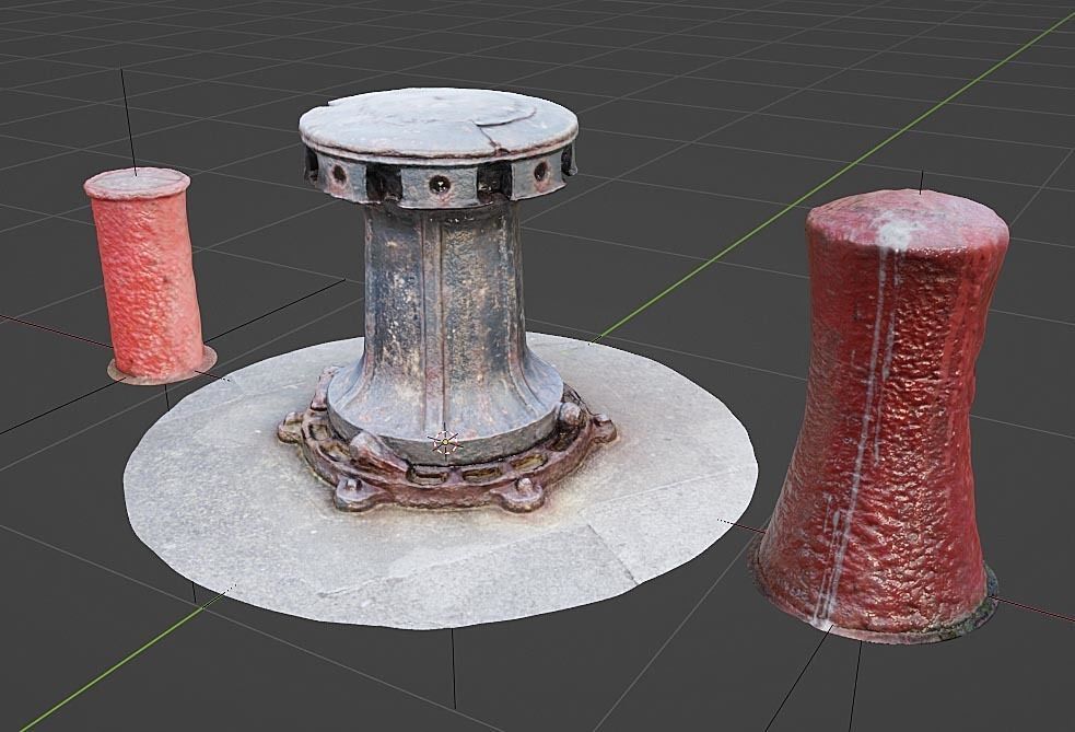 3D model Capstan and Bollards Nautical Clean Photo-Scans VR / AR / low ...