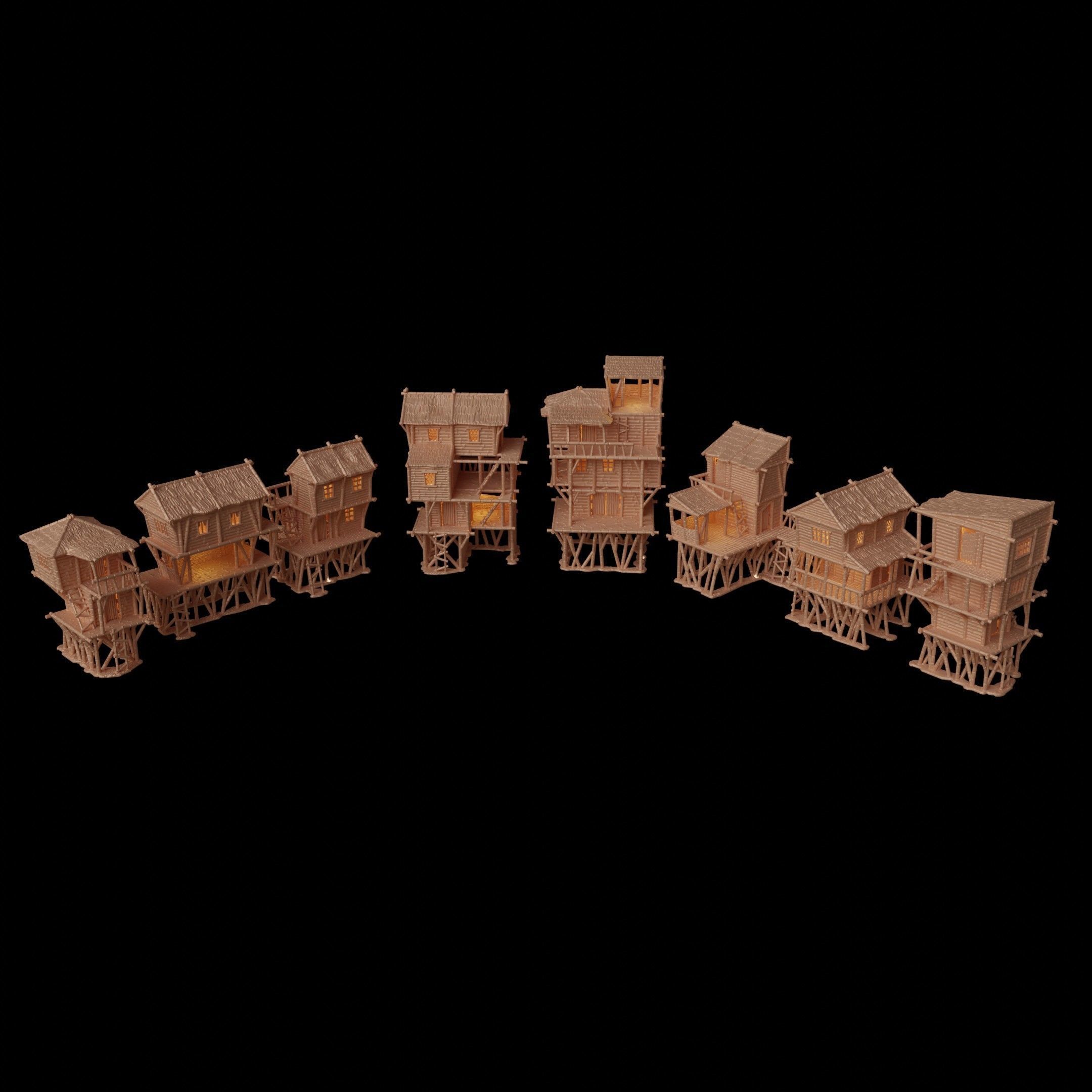Marsh Settlement Tabletop Terrain 28 MM 3D model 3D printable | CGTrader