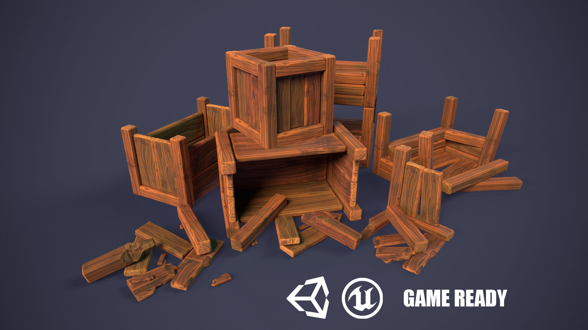 3D model Modular Stylized Crates VR / AR / low-poly | CGTrader