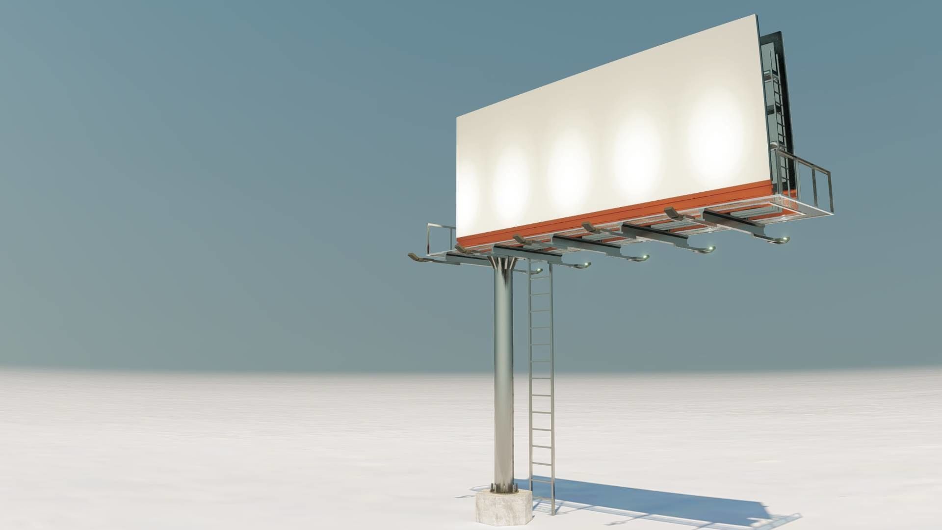 3D model low Poly Billboard in snow VR / AR / low-poly | CGTrader