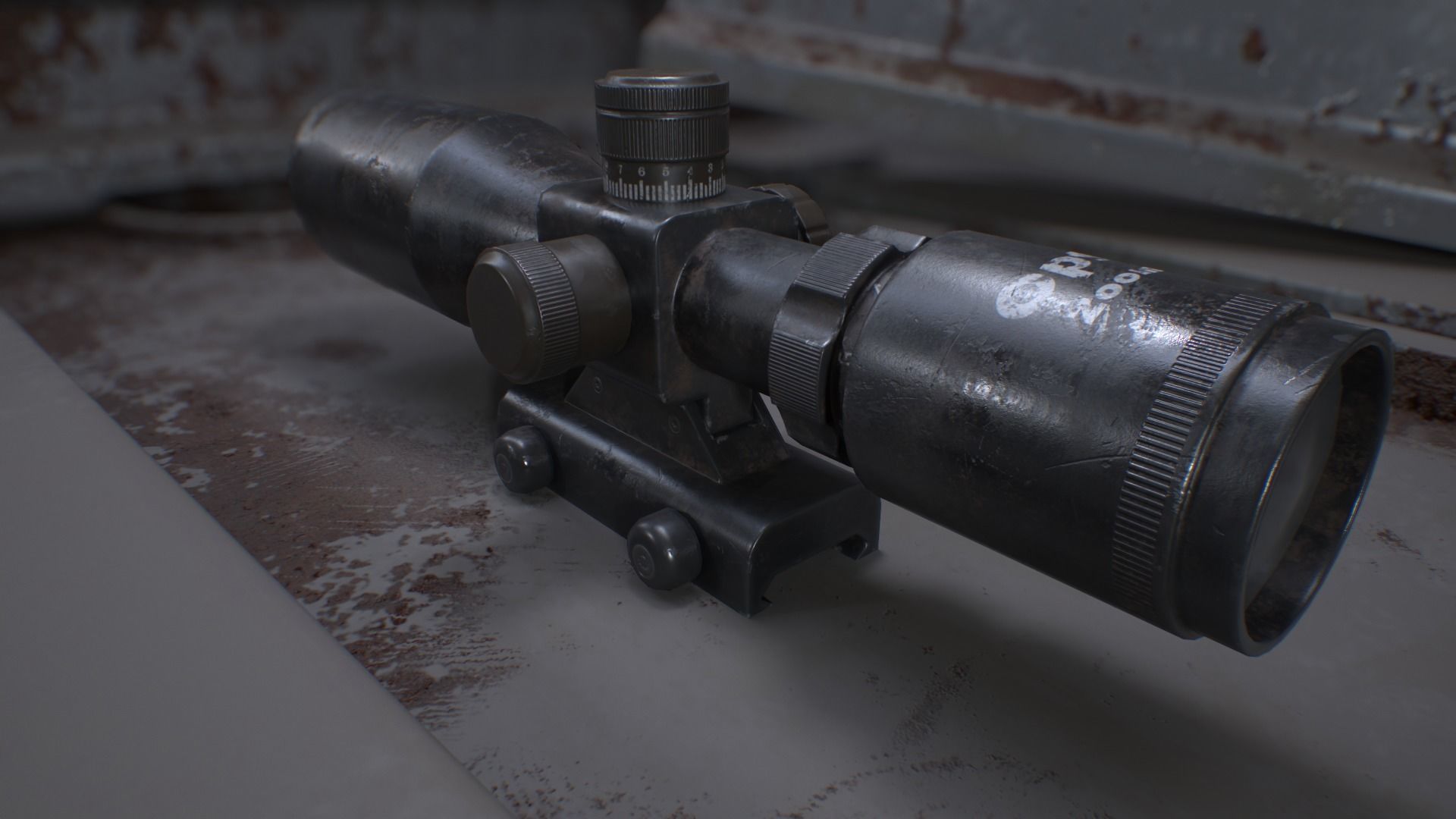 3D model Rifle Scope X4 zoom VR / AR / low-poly | CGTrader