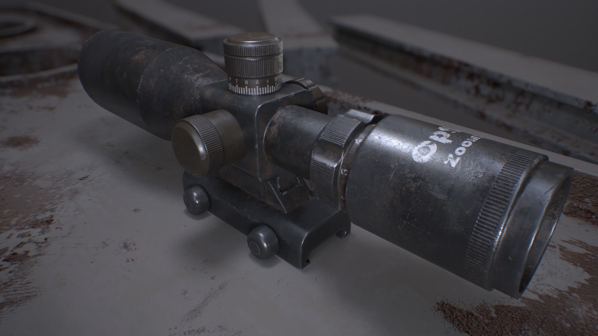 3D model Rifle Scope X4 zoom VR / AR / low-poly | CGTrader