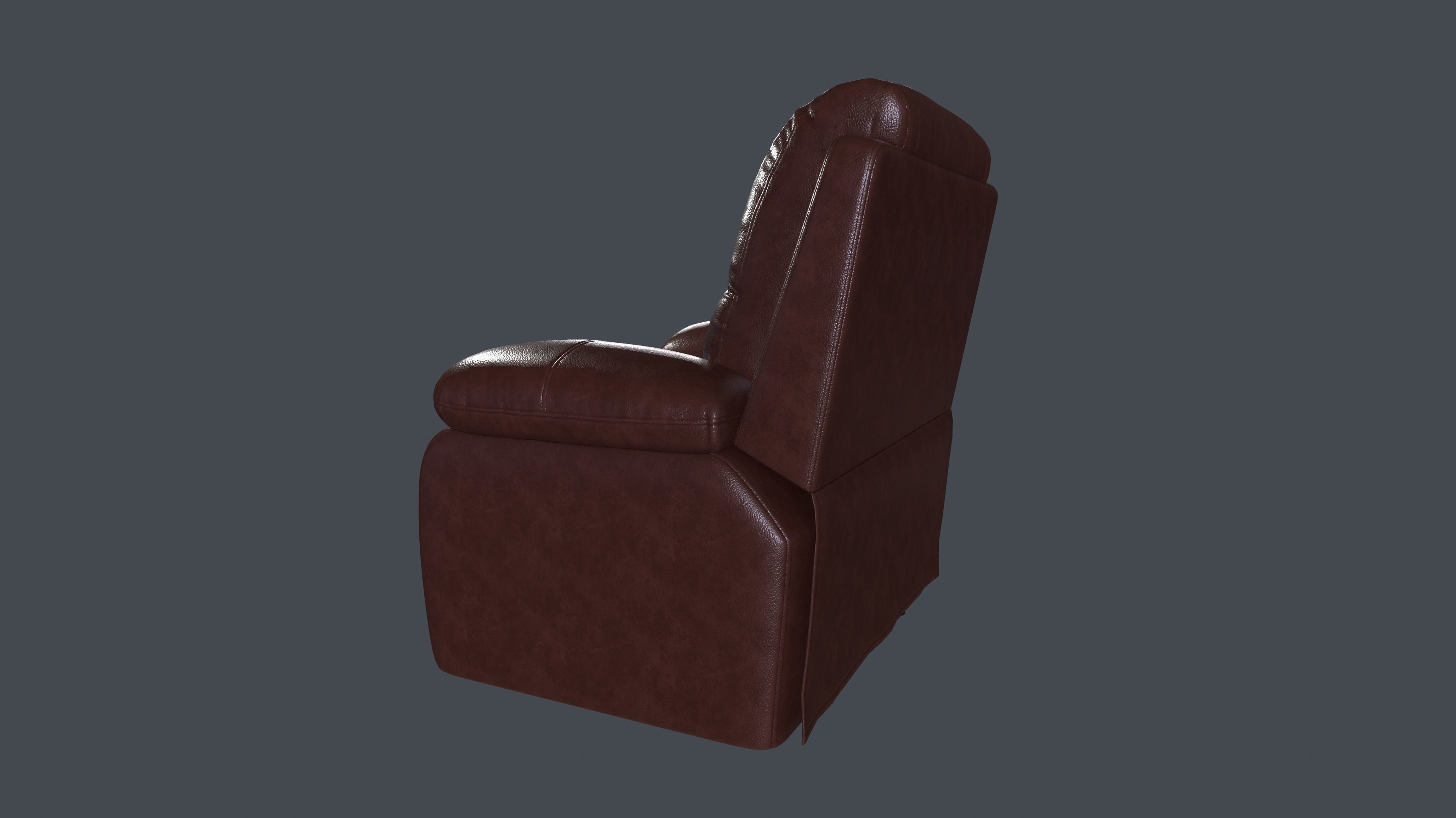 3D model Recliner Arm Leather Chair Sofa Single Seater VR / AR / low ...