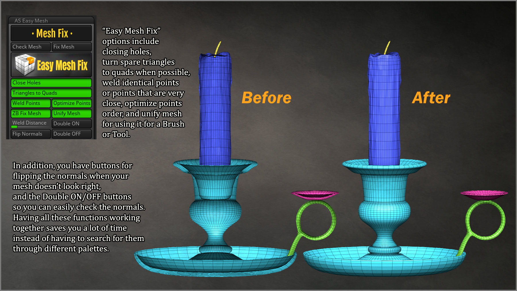 Easy Mesh ZBrush Plugin 3D model | CGTrader