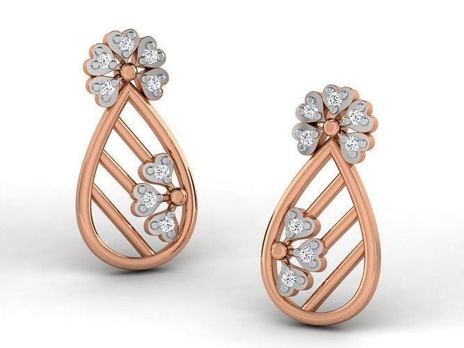 Women studs earrings 3dm render detail 3D model 3D printable | CGTrader