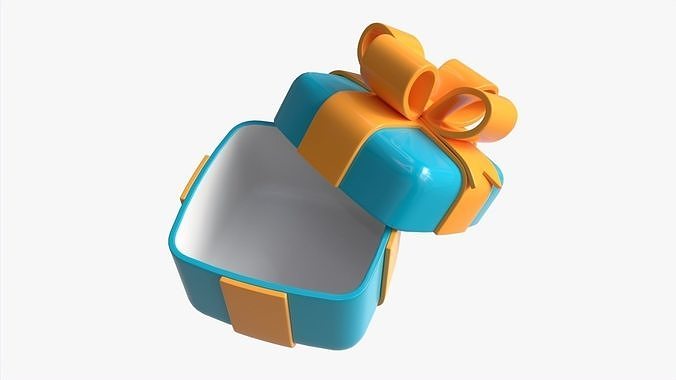 Gift Box with Ribbon Stylized Open 3D model | CGTrader