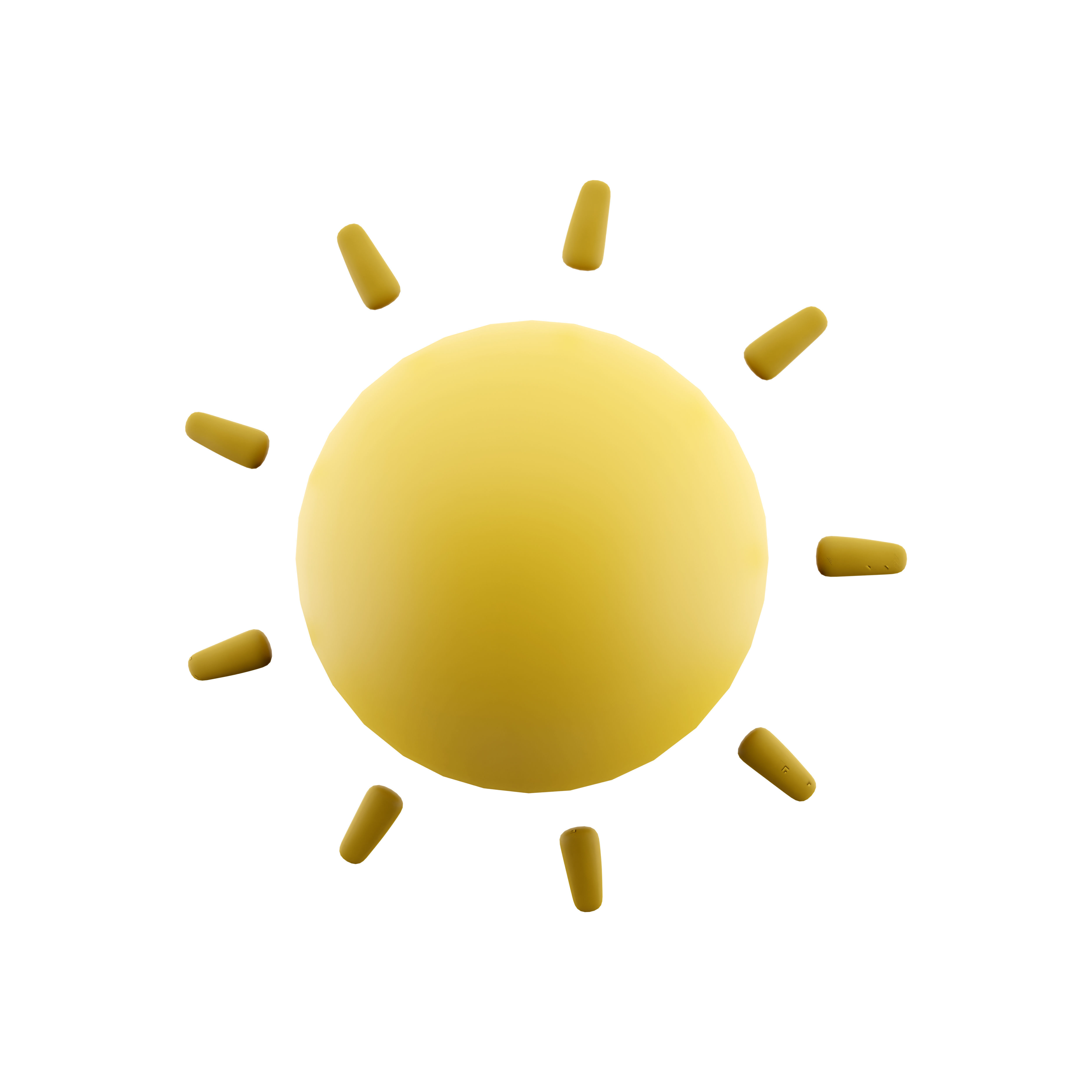 3d sun cartoon icon 3D model | CGTrader
