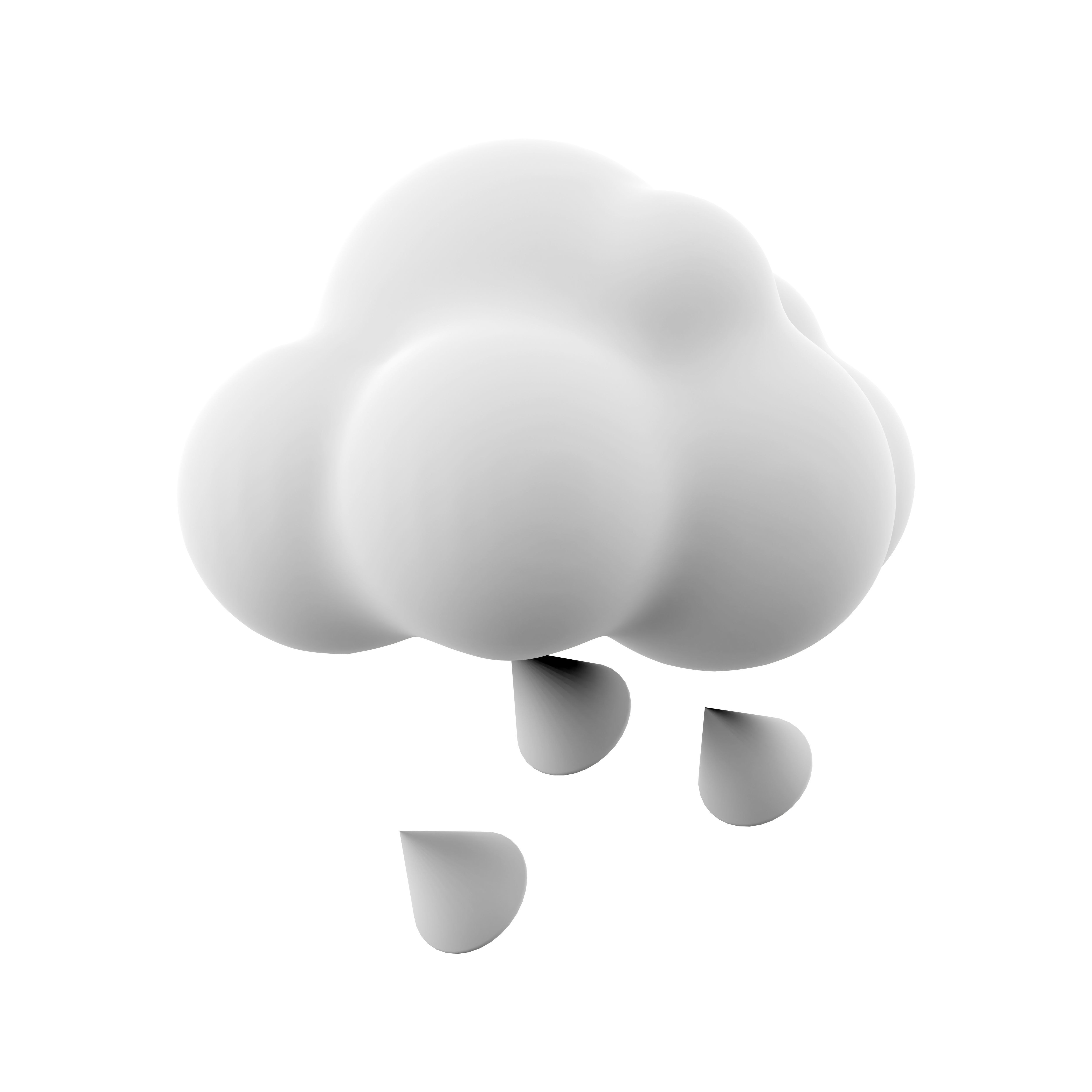3d hail cloud cartoon icon 3D model | CGTrader
