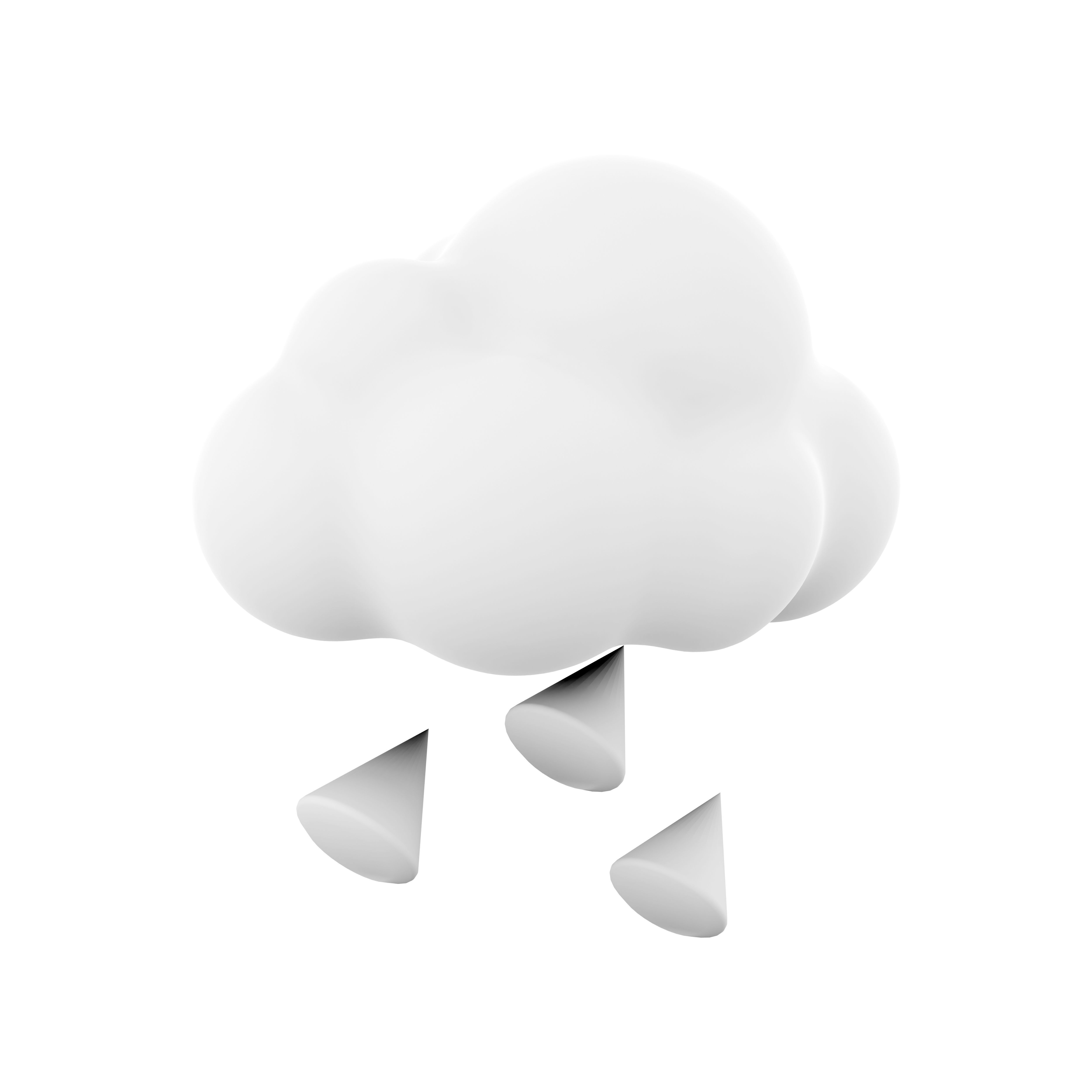 3d hail cloud cartoon icon 3D model | CGTrader