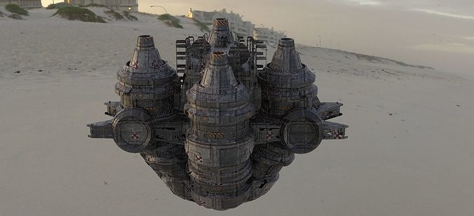 Sci fi Floating platform base 5 3D model | CGTrader