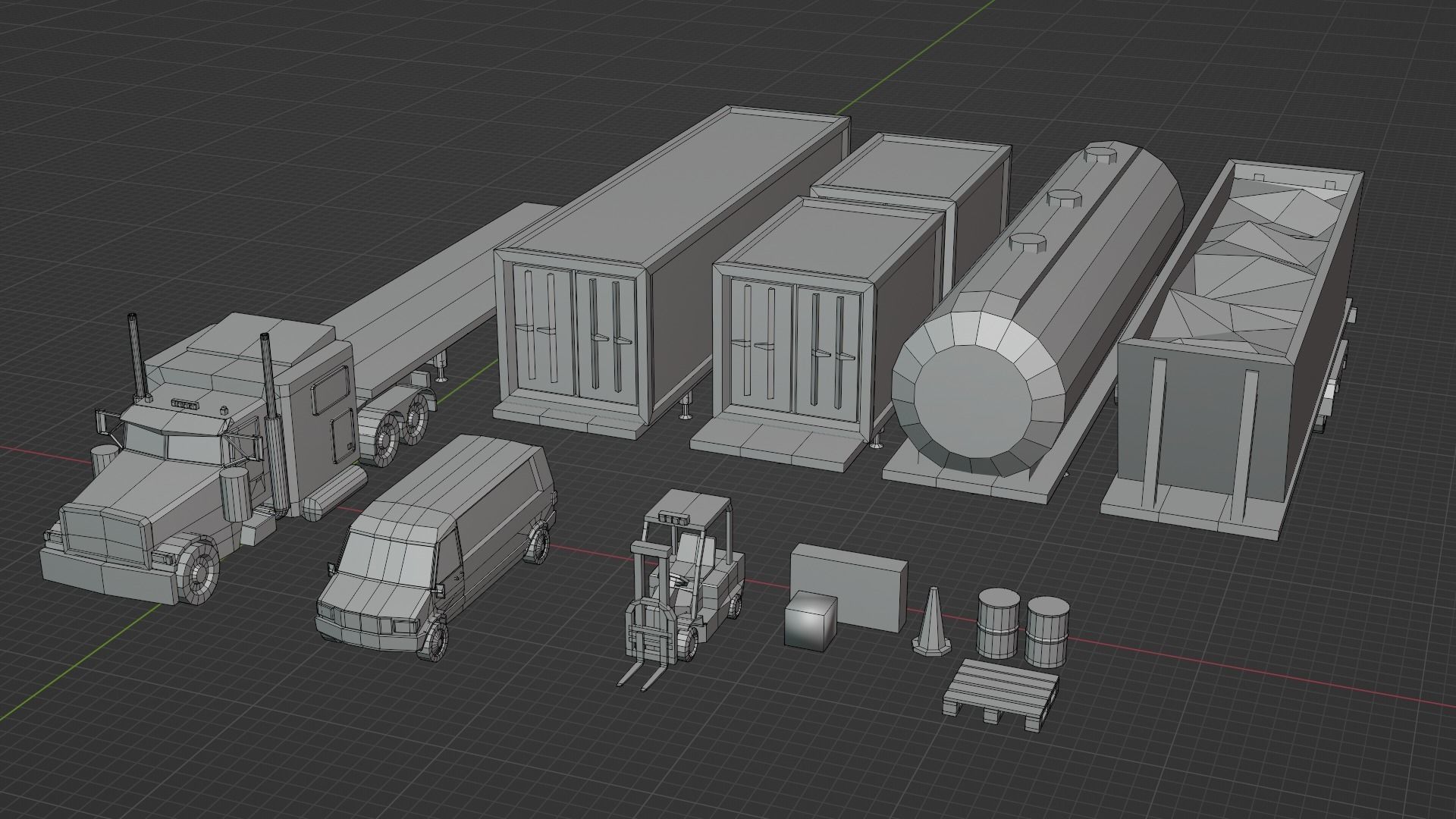3D model Low Poly warehouse equipment pack VR / AR / low-poly | CGTrader