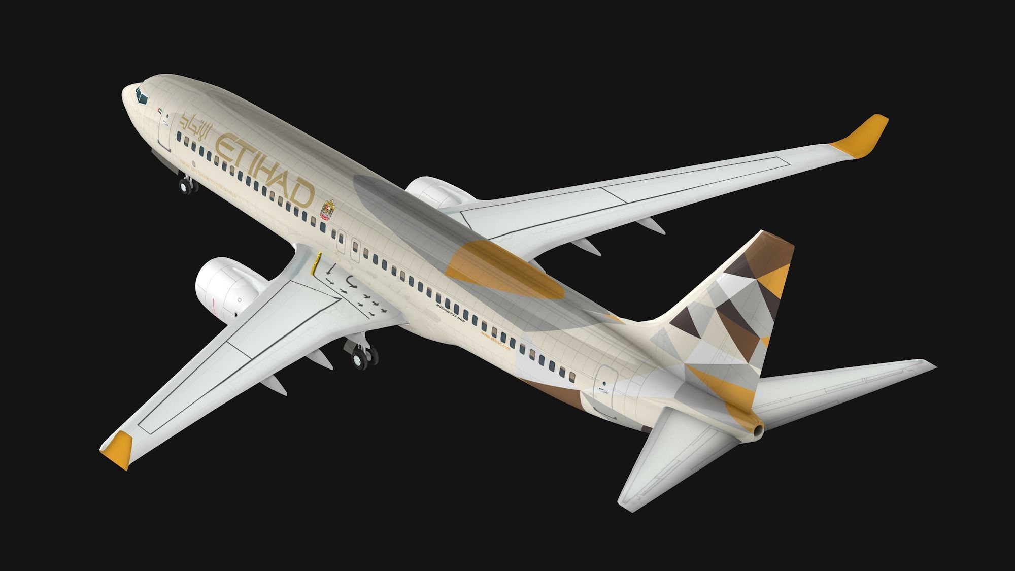 3D model Boeing 737-800 Etihad Airways VR / AR / low-poly | CGTrader
