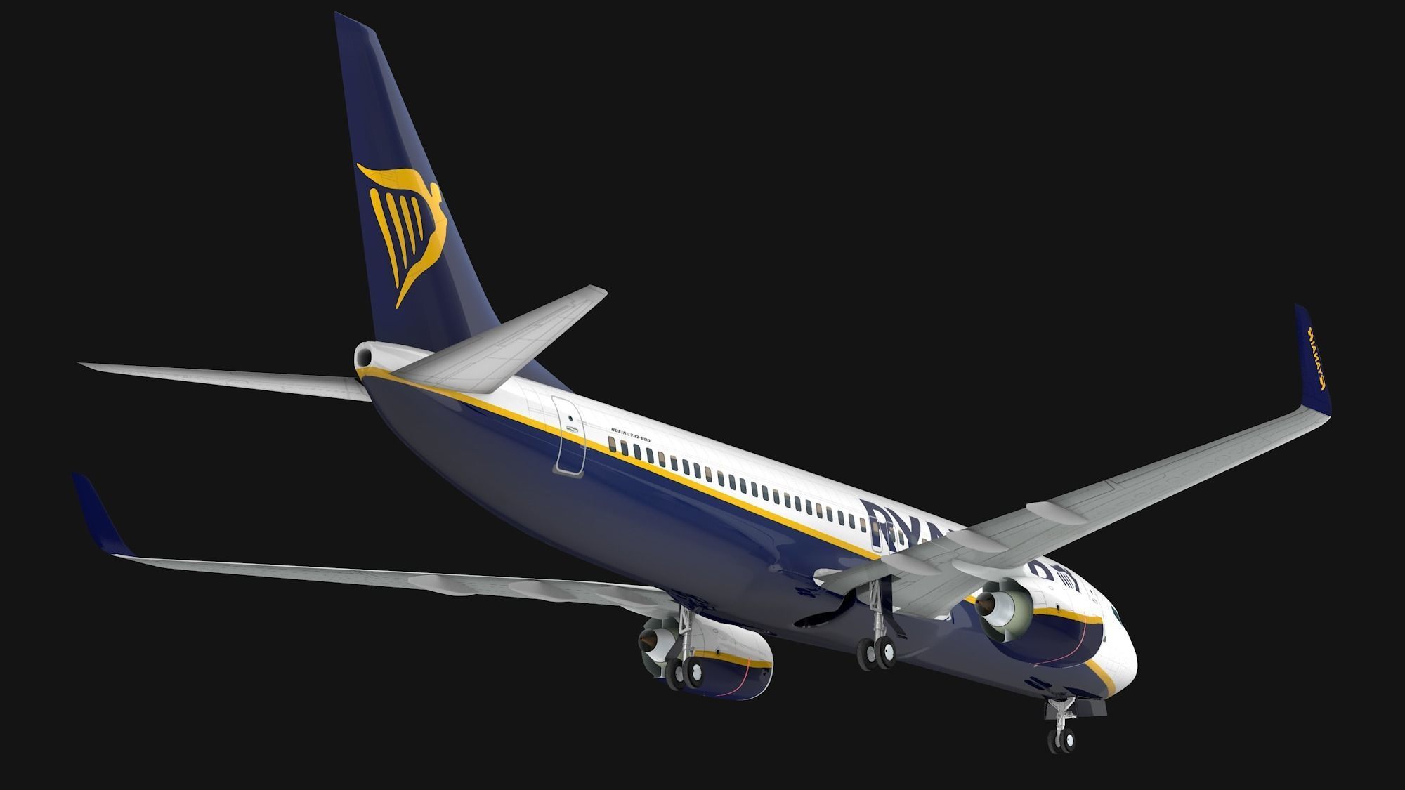 3D model Boeing 737-800 Ryanair VR / AR / low-poly | CGTrader