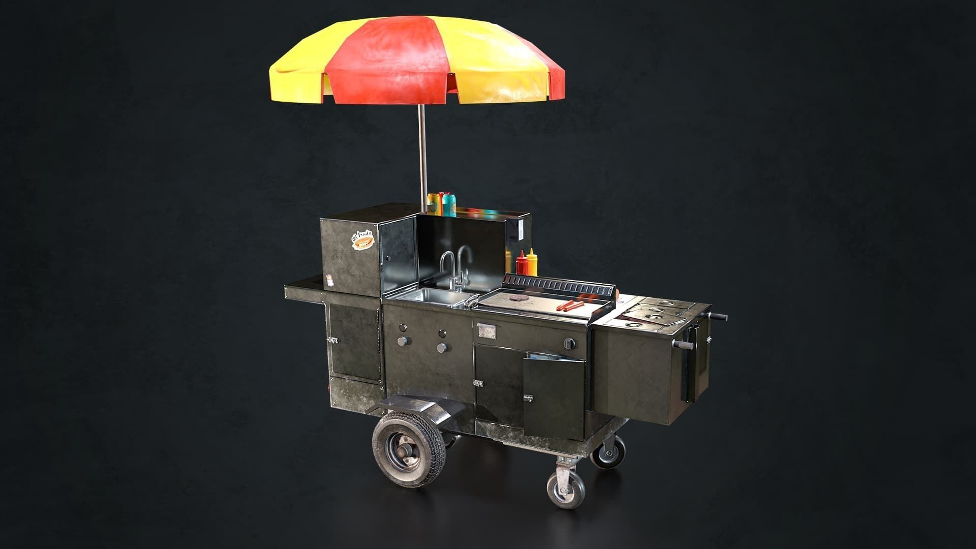 3D model Hot Dog Cart 3D Model VR / AR / low-poly | CGTrader