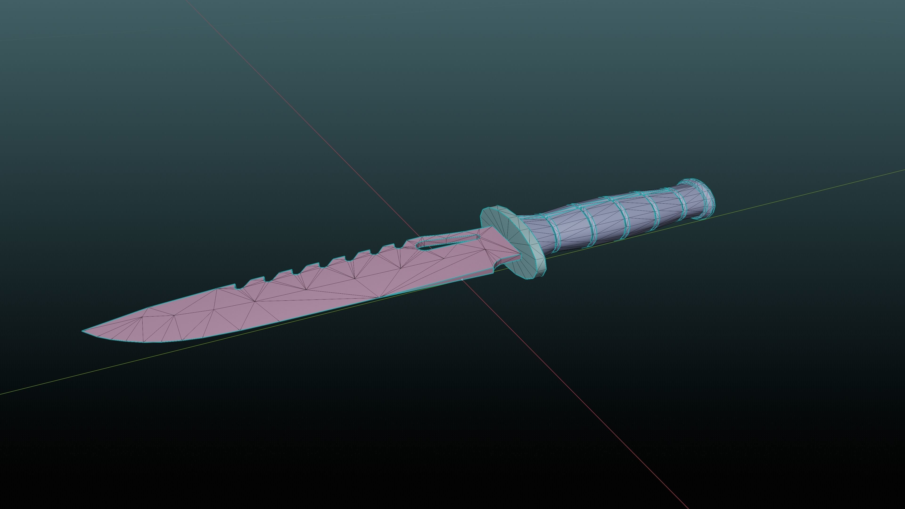 3D model Combat knife low poly PBR textures VR / AR / low-poly | CGTrader