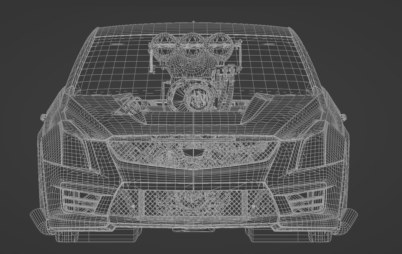 3D model Cadillac ATS-V Drag Racing Car VR / AR / low-poly | CGTrader