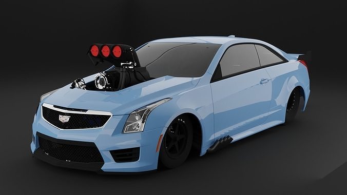 3D model Cadillac ATS-V Drag Racing Car VR / AR / low-poly | CGTrader