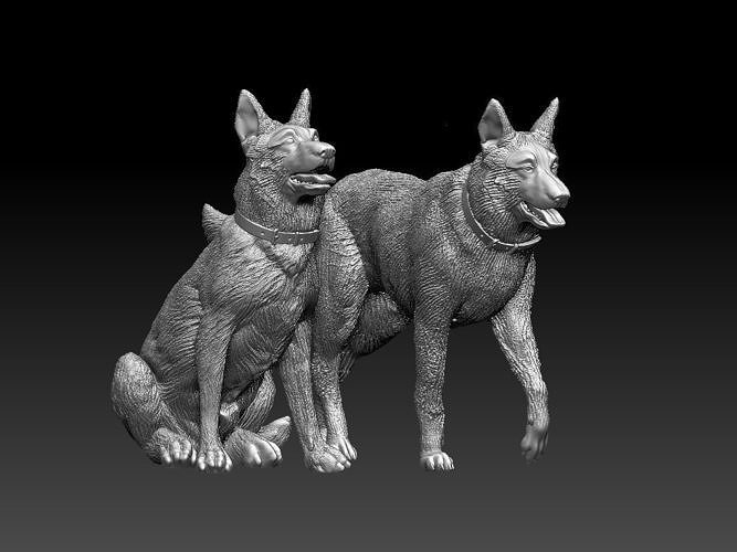 German Shepherd 3D model 3D printable | CGTrader