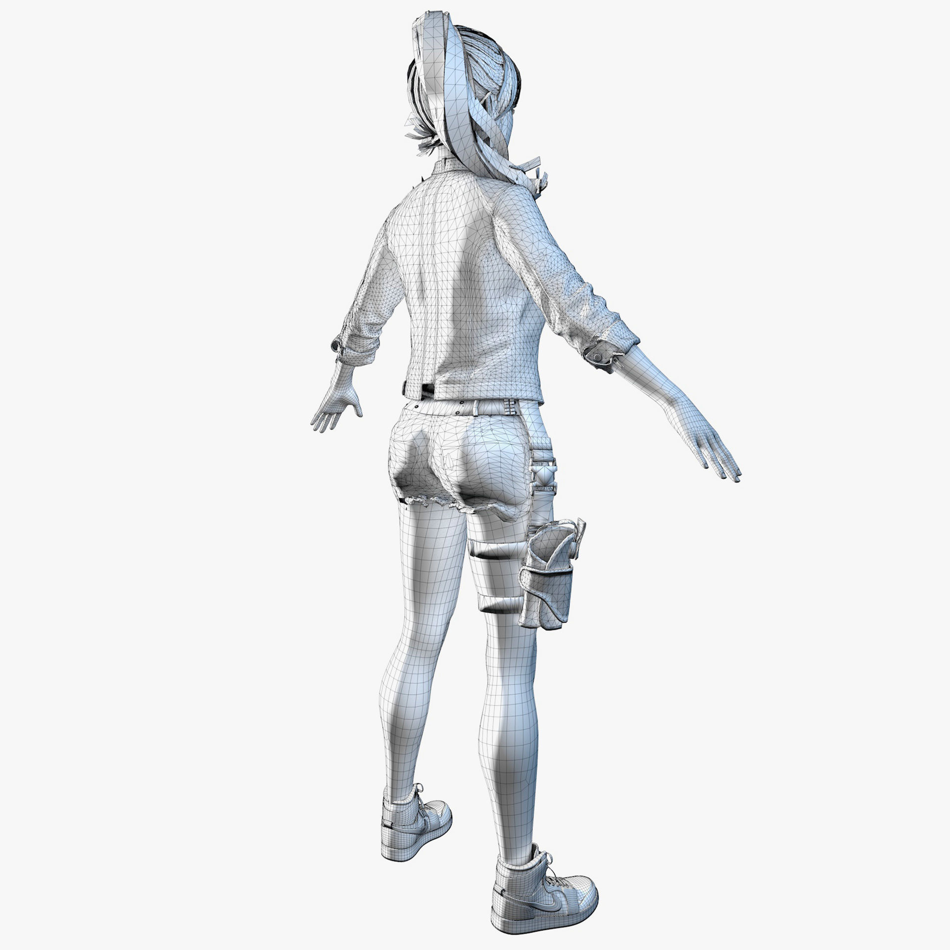 3D model Cyberpunk Girl Sci-fi Female Character Eve VR / AR / low-poly ...