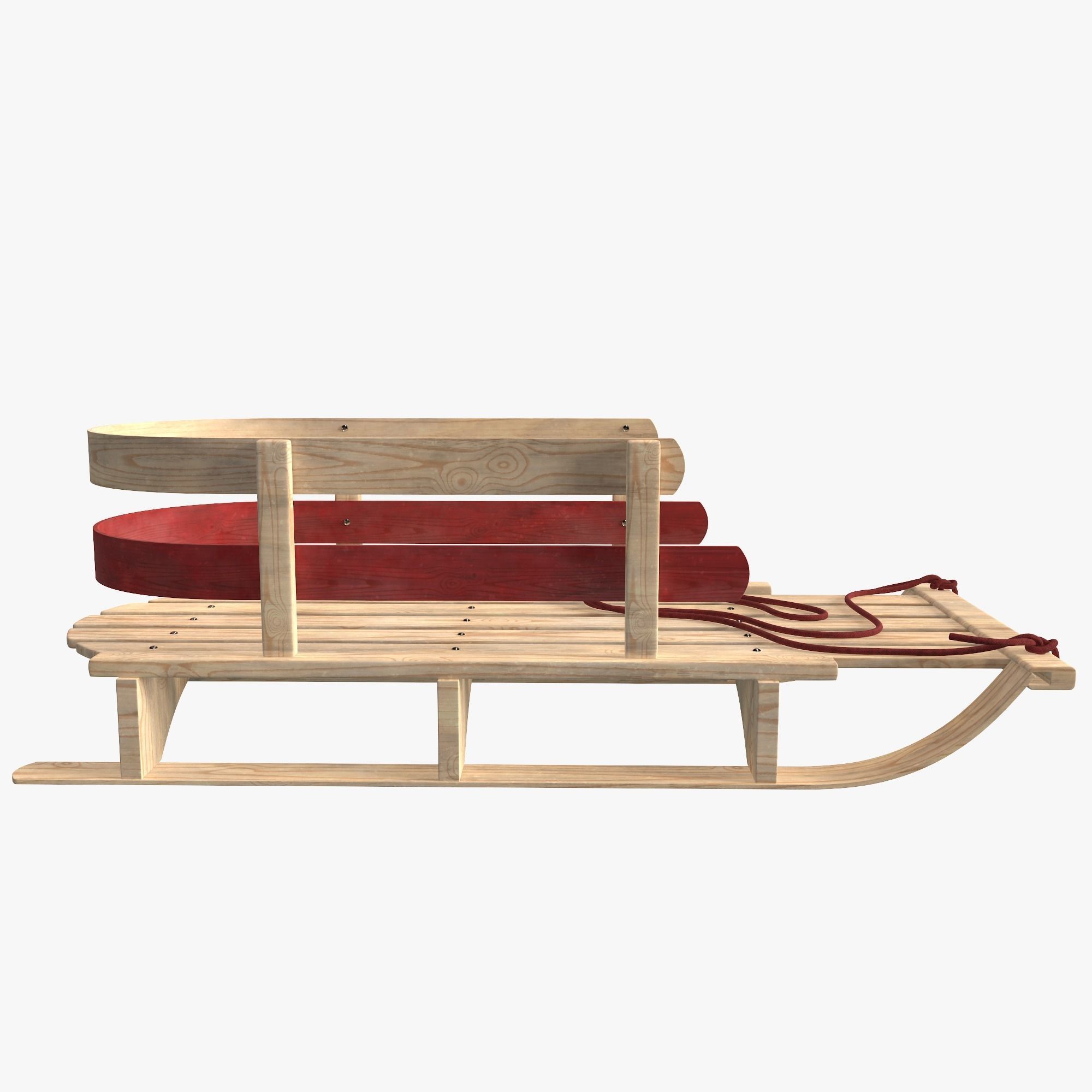 Wood sled 3D model | CGTrader