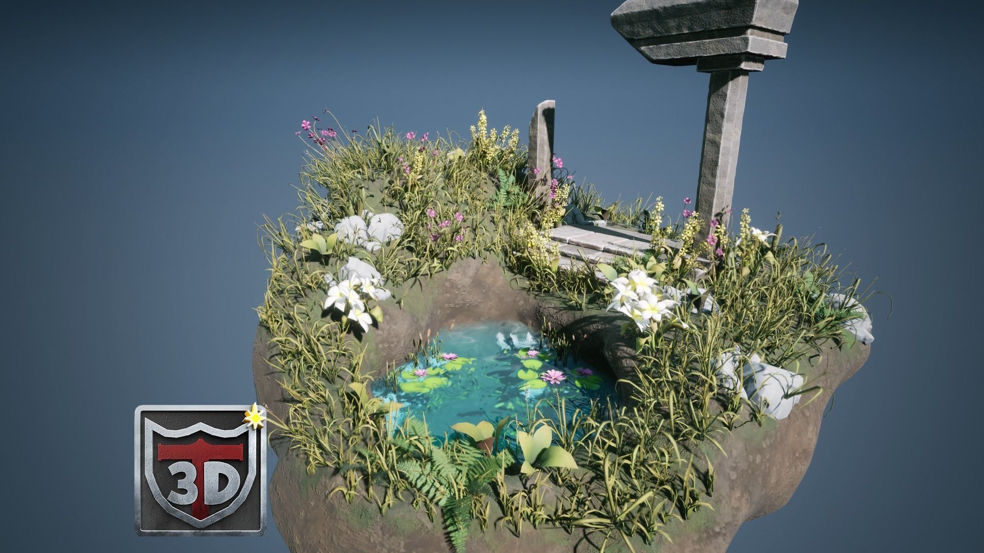 Blender 3 UE5 Stylized Foliage Guide Environment Scene 3D model ...