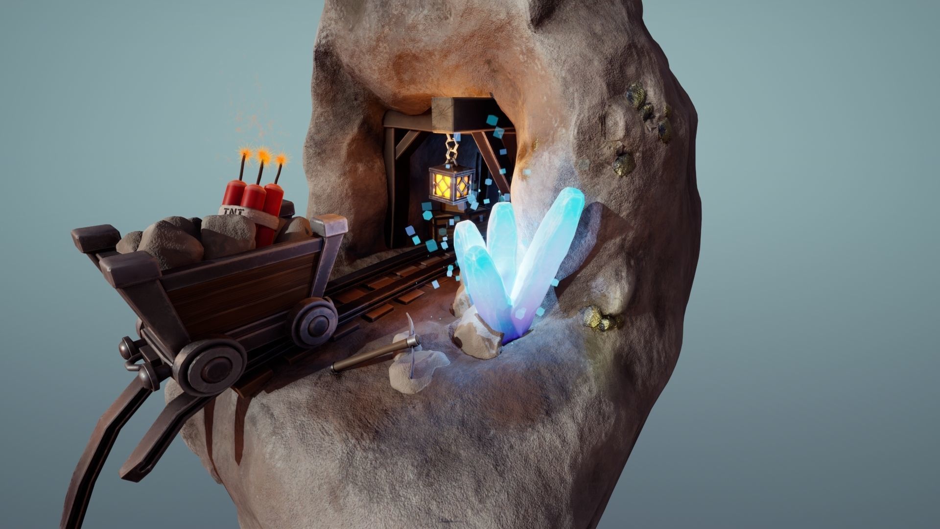 Blender 3 UE5 Minecraft Fan Art Mine Scene Environment Scene 3D model ...