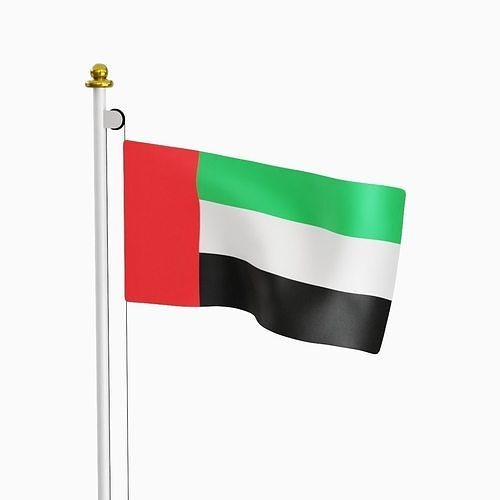 3D model Flag of the United Arab Emirates VR / AR / low-poly | CGTrader