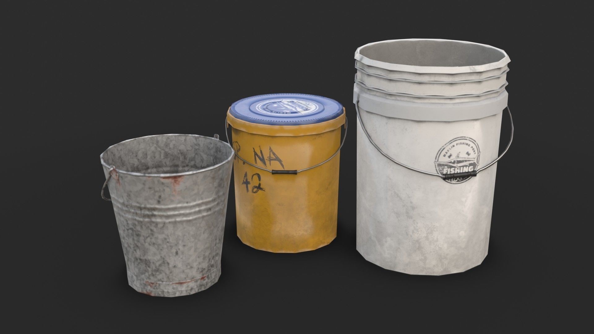 3D model Fishing Buckets VR / AR / low-poly | CGTrader