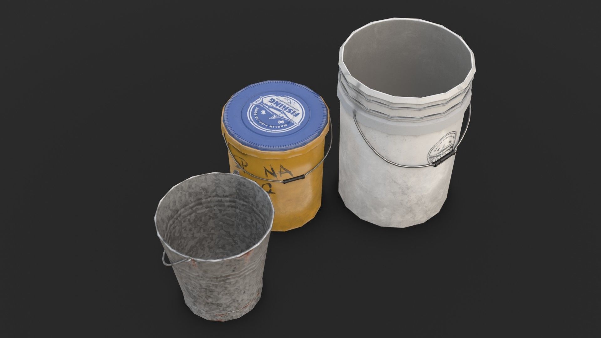 3D model Fishing Buckets VR / AR / low-poly | CGTrader