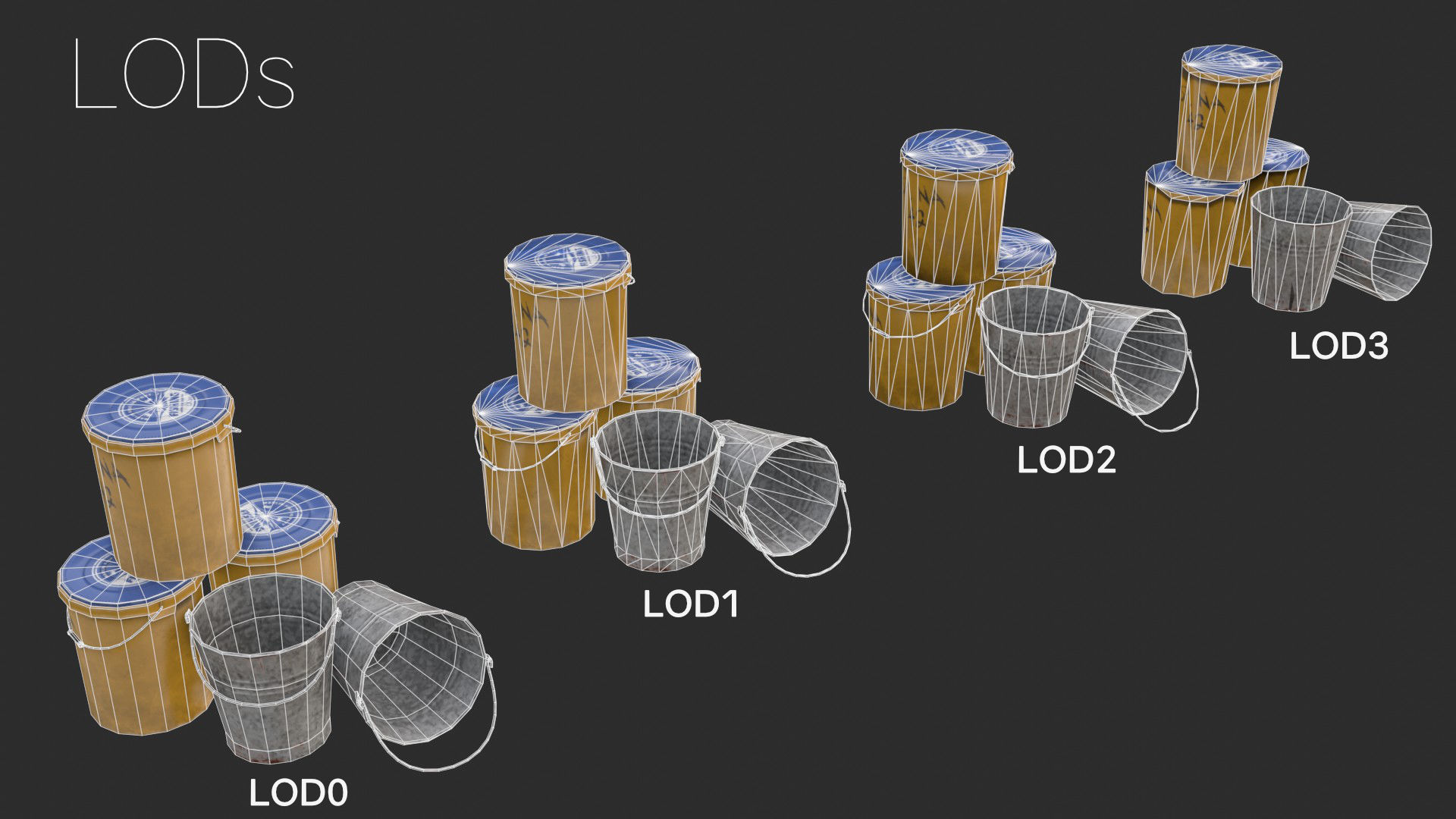 3D model Fishing Buckets VR / AR / low-poly | CGTrader