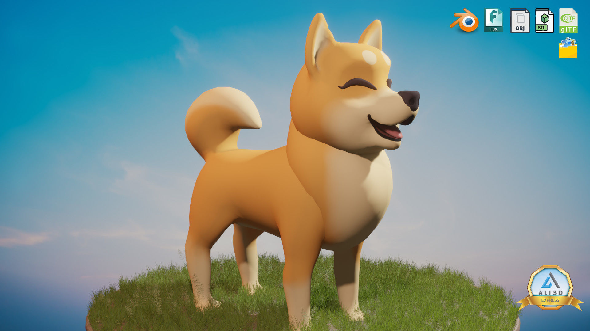3D model Shibainu Shiba-inu Dog VR / AR / low-poly | CGTrader