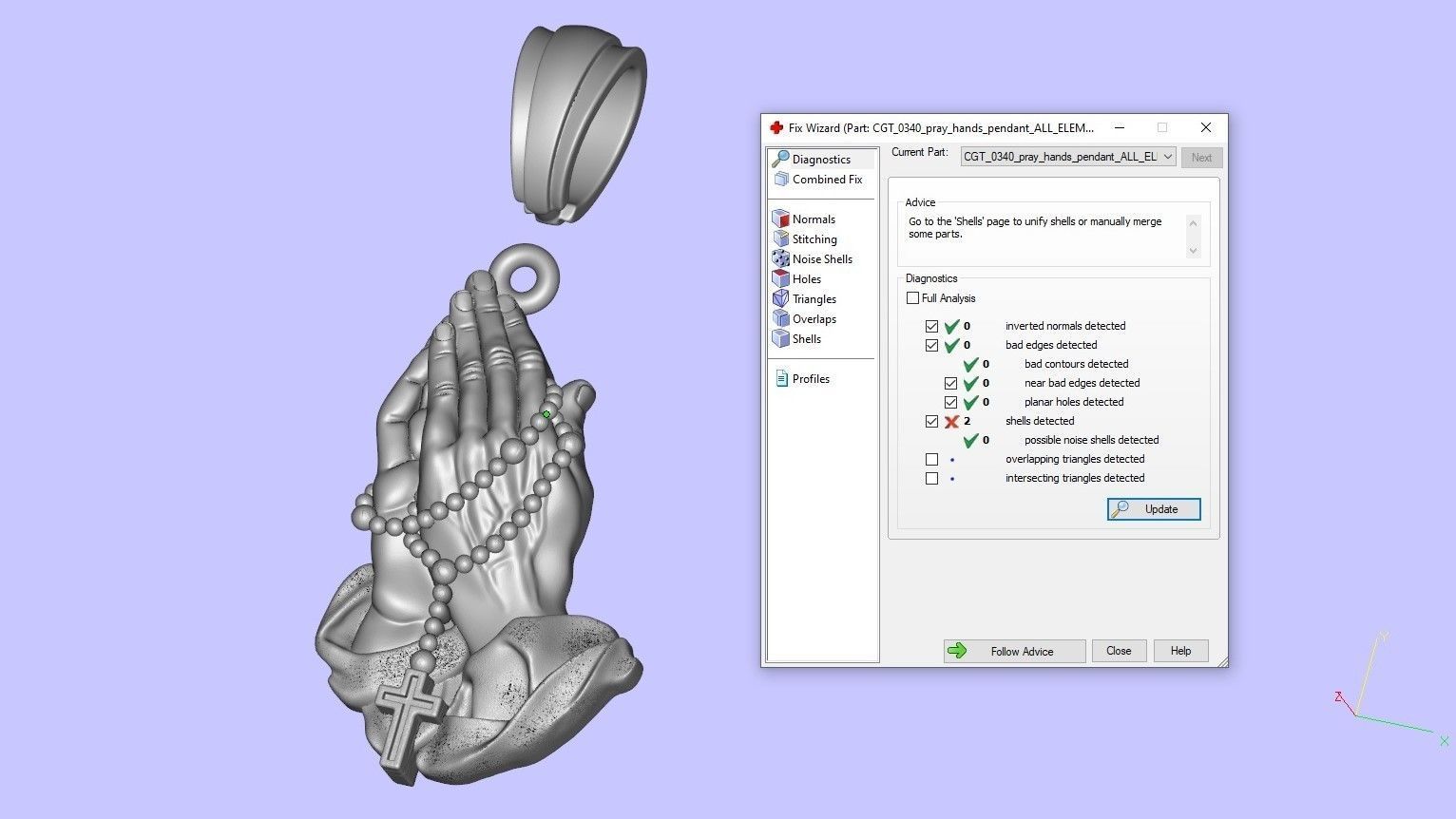 Pray Hand Holy Rosary Cross Christian Catholic Amulet 3D model 3D ...