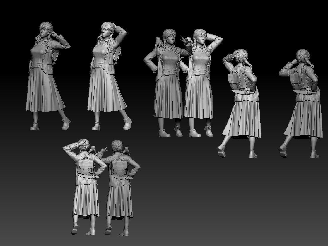 wednesday addams 3D model 3D printable | CGTrader