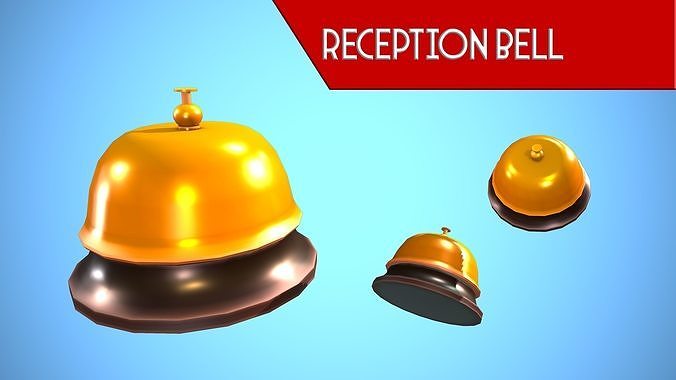 3D model RECEPTION BELL RING HOTEL LOBBY CARTOON STYLIZED VR / AR / low ...