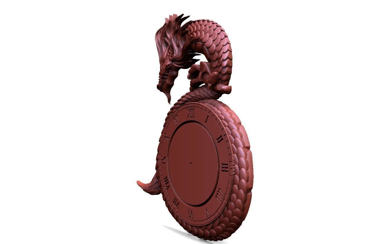 Dragon clock CNC 3D model 3D printable | CGTrader