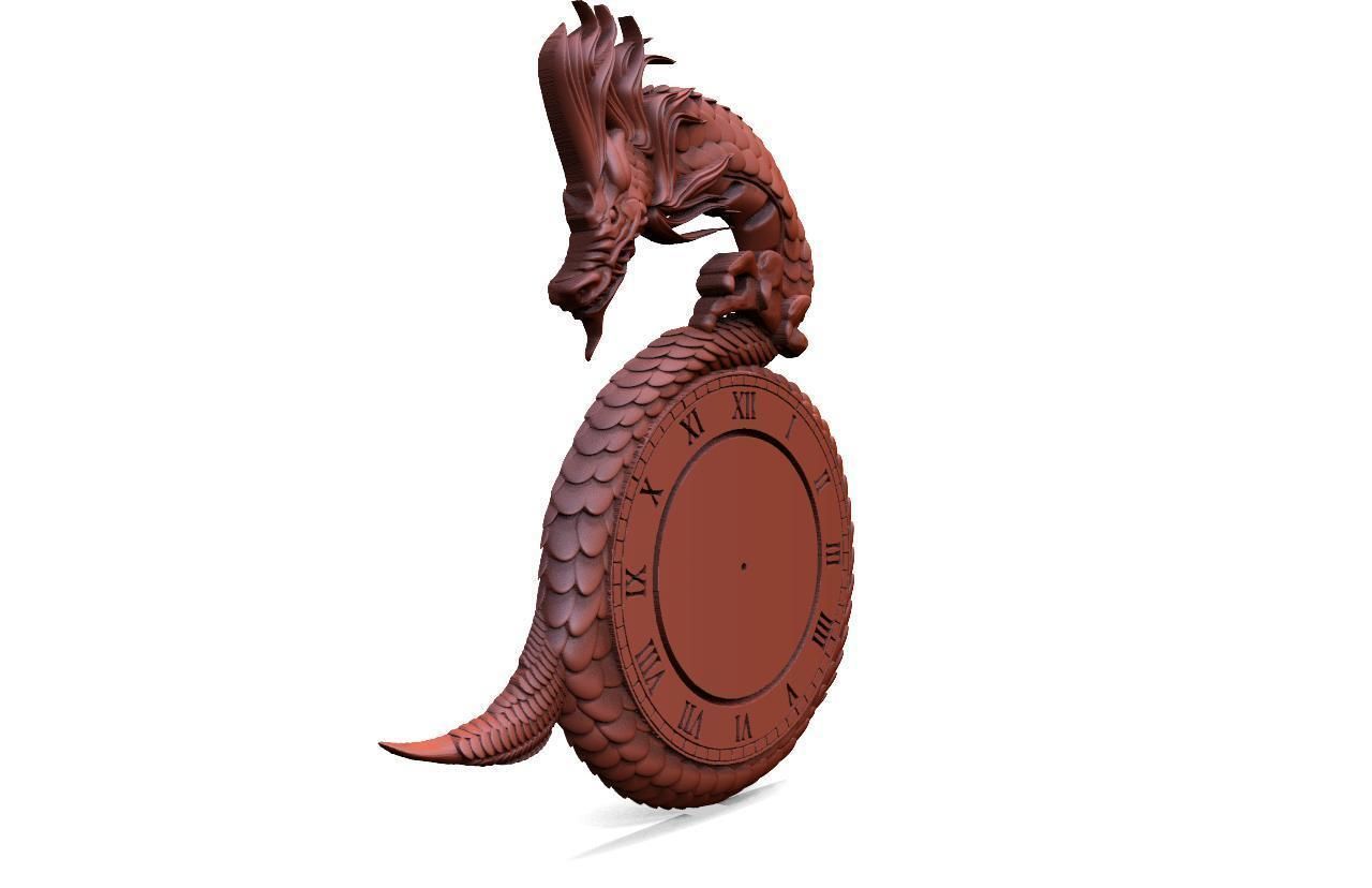 Dragon clock CNC 3D model 3D printable | CGTrader