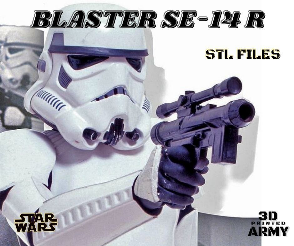 StarWars SE-14R death trooper Blaster for cosplay 3D model 3D printable ...