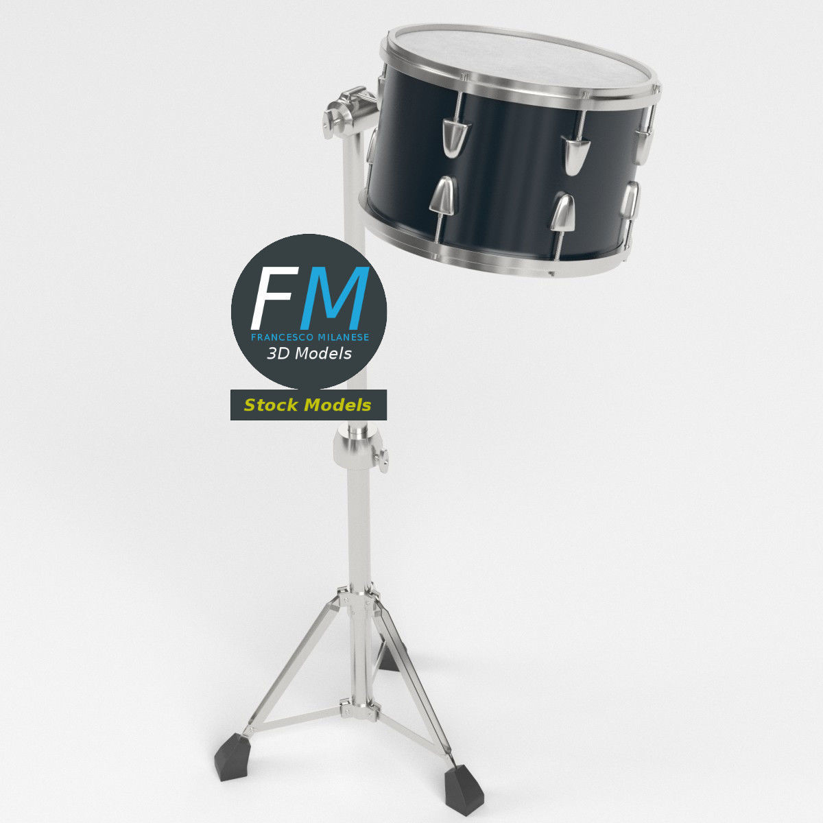 Rack tom drum mounted to a stand 3D model | CGTrader