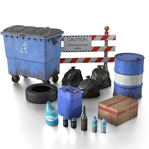 3D model Garbage and Construction waste VR / AR / low-poly | CGTrader