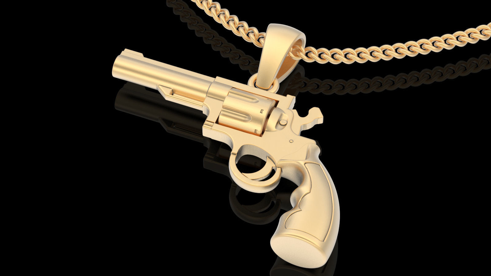 Gun Revolver pendant silver gold jewelry 3D printable model 3D model 3D ...