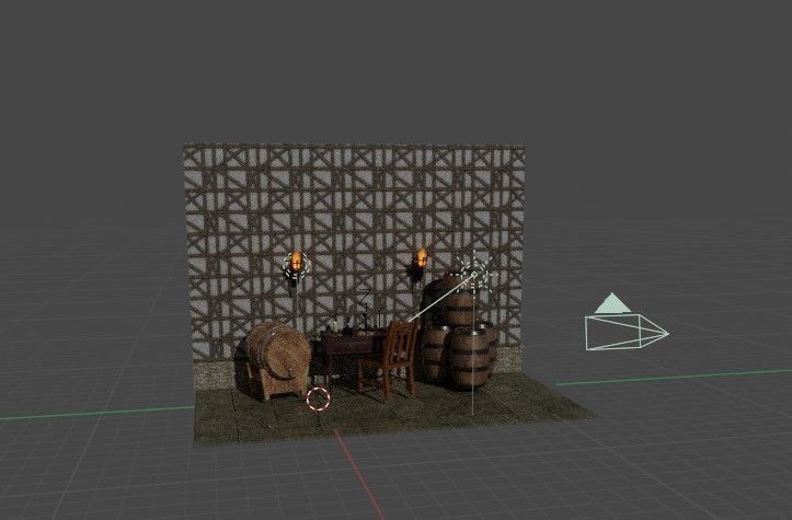 old medieval workbench in a cellar free VR / AR / low-poly 3D model ...