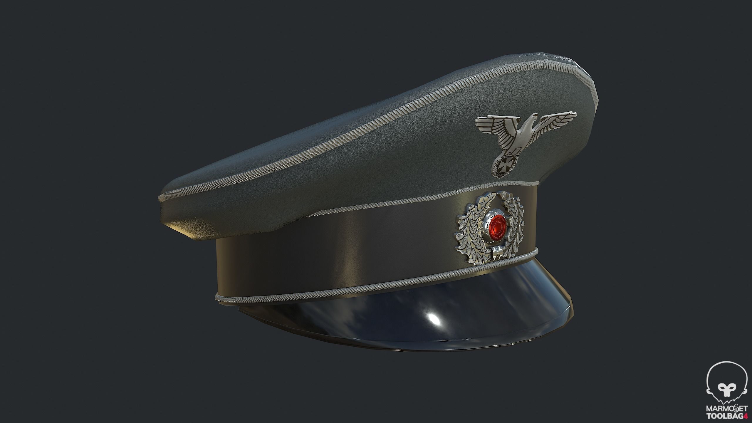 3D model WW2 German Officer Hat - WWII German Commander Hat VR / AR ...